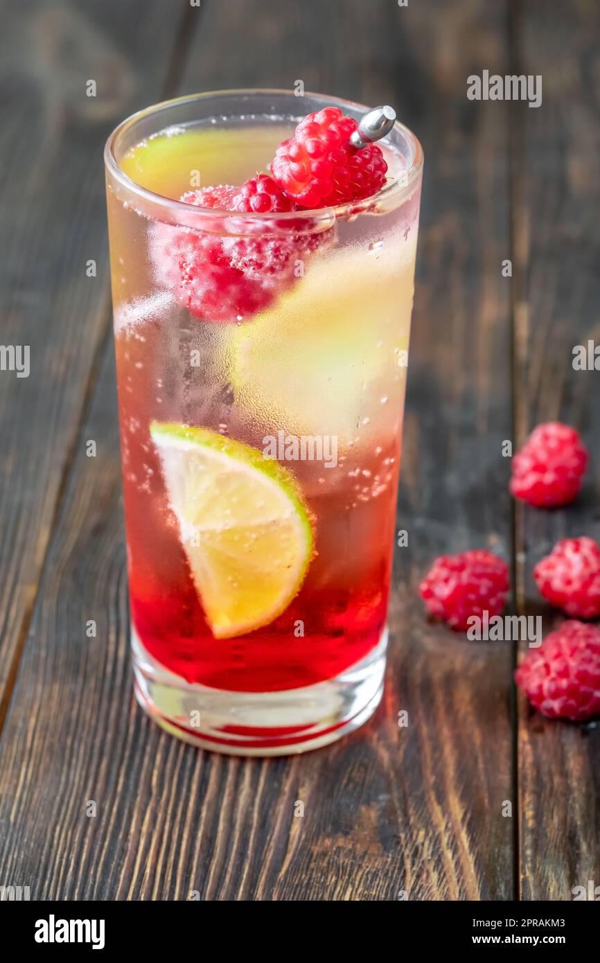 Raspberry lime rickey cocktail Stock Photo - Alamy