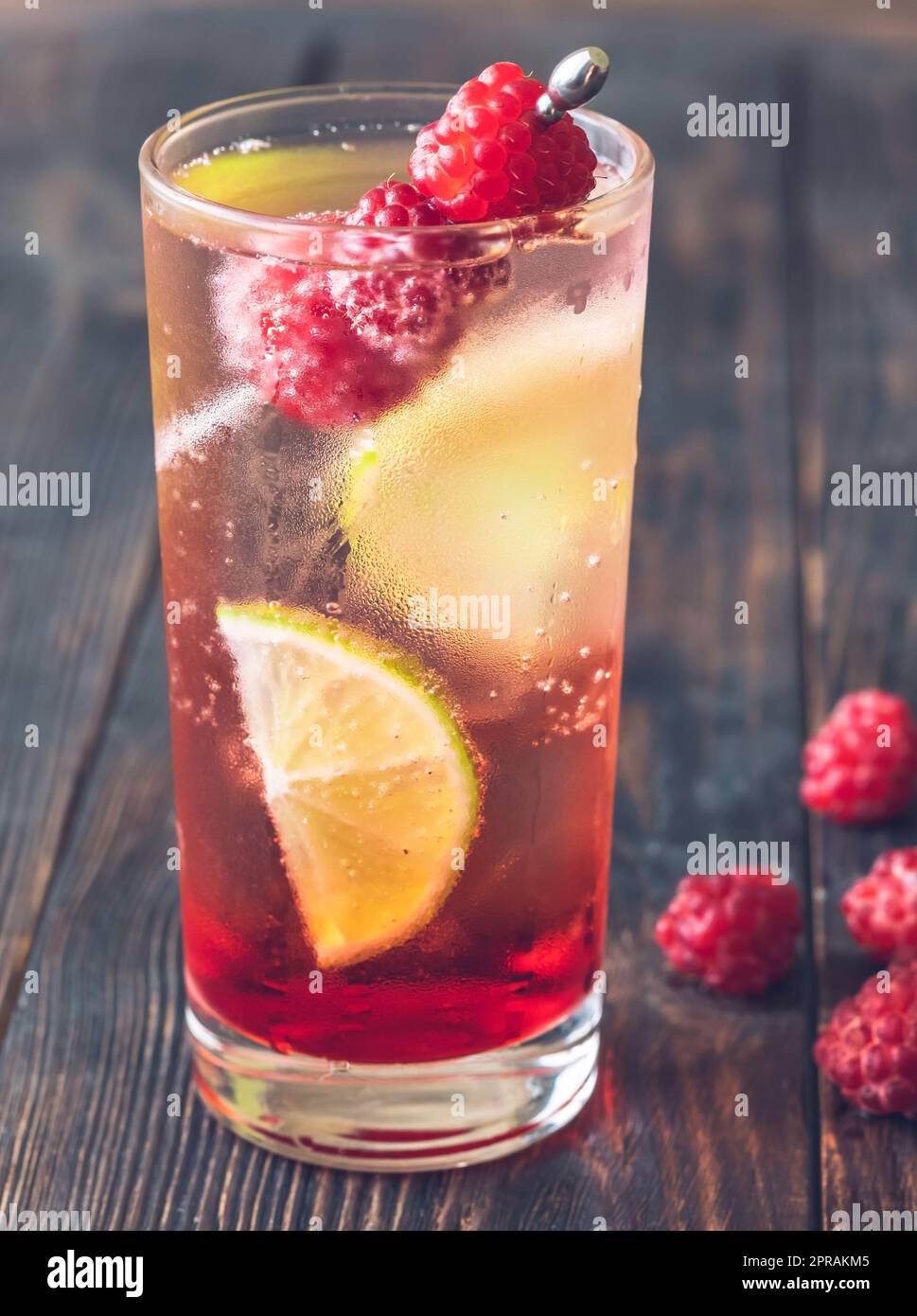 Raspberry lime rickey cocktail Stock Photo - Alamy