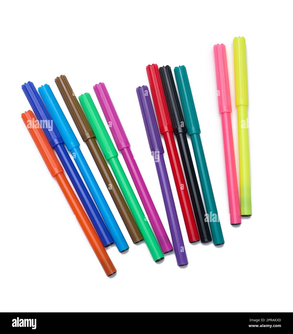 Stack of multicolored felt-tip pens isolated on white background Stock ...
