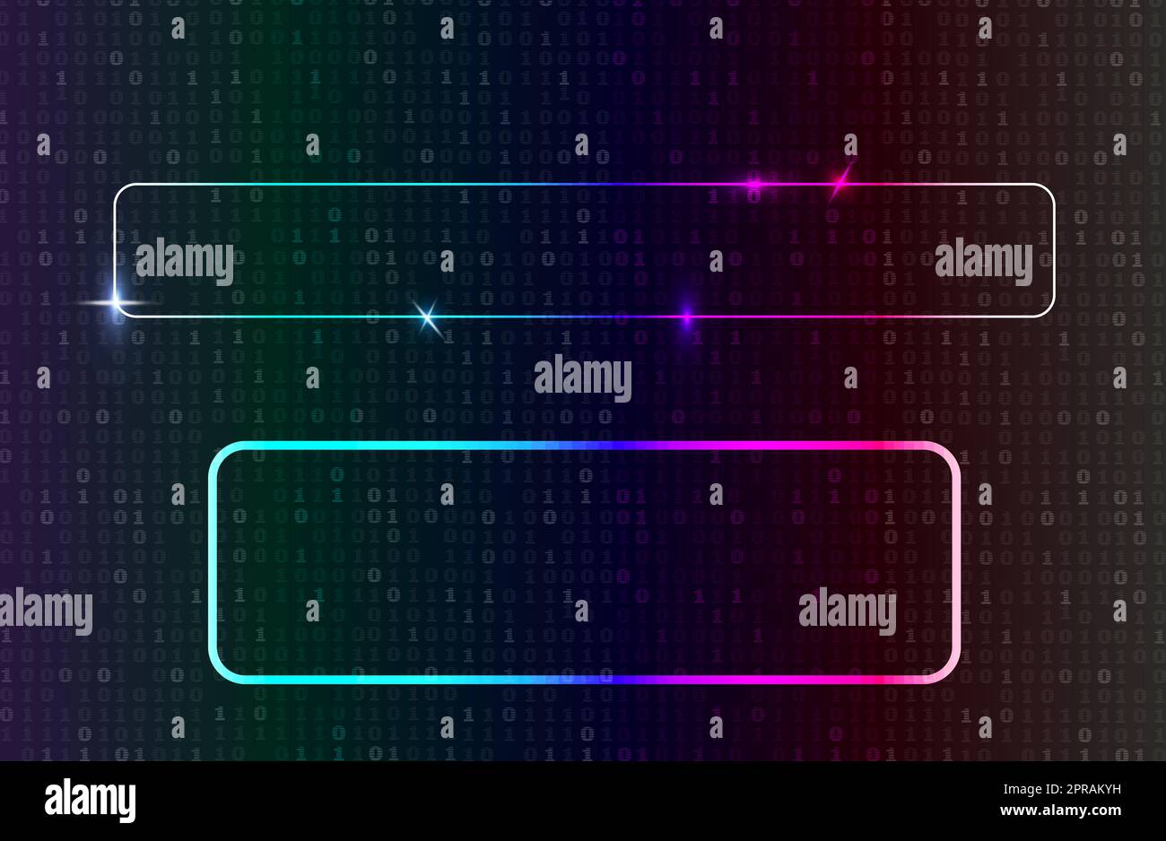 Neon Colored Frames On The Background Of Binary Code Abstract Backdrop 
