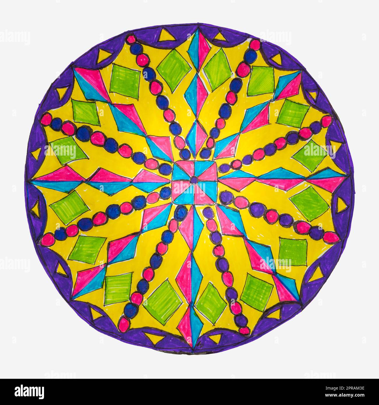 Colorful decorative hand drawn mandala pattern Stock Photo - Alamy