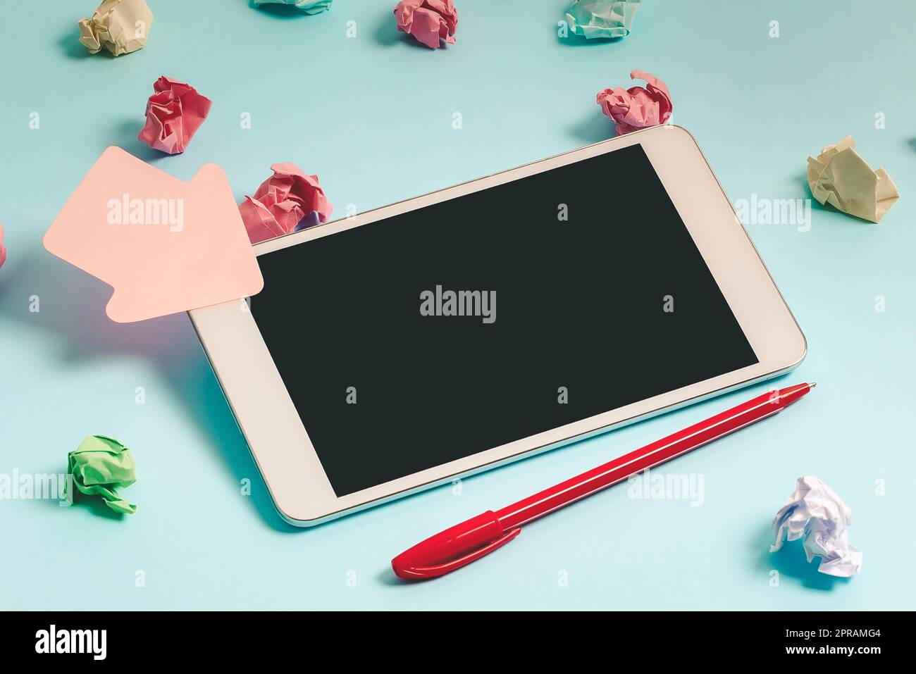 Mobile Phone With Important Message On Desk With Empty Notebook And ...