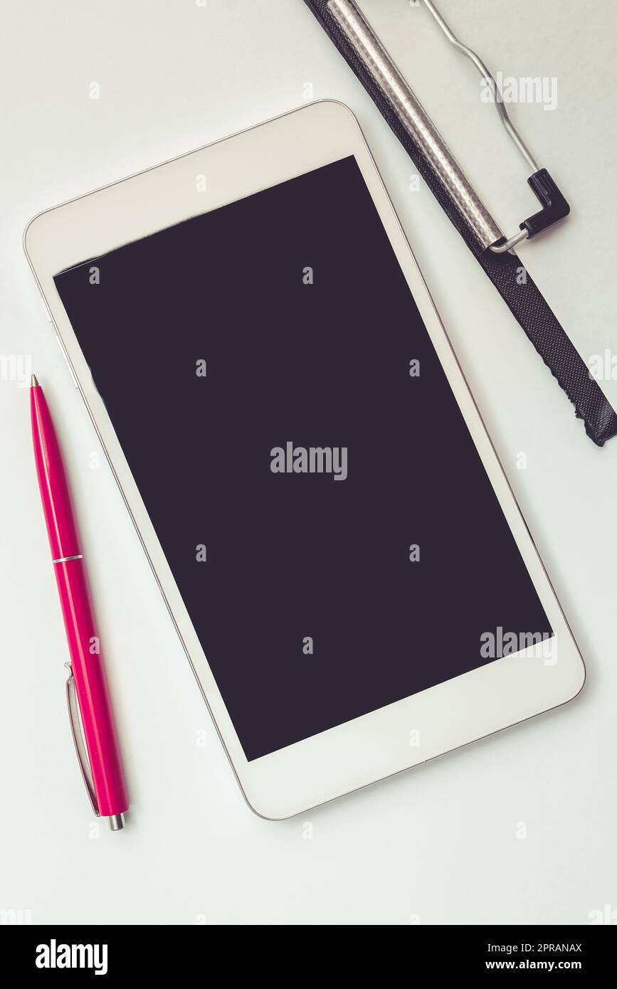 Mobile Phone With Important Message On Desk With Empty Notebook And ...