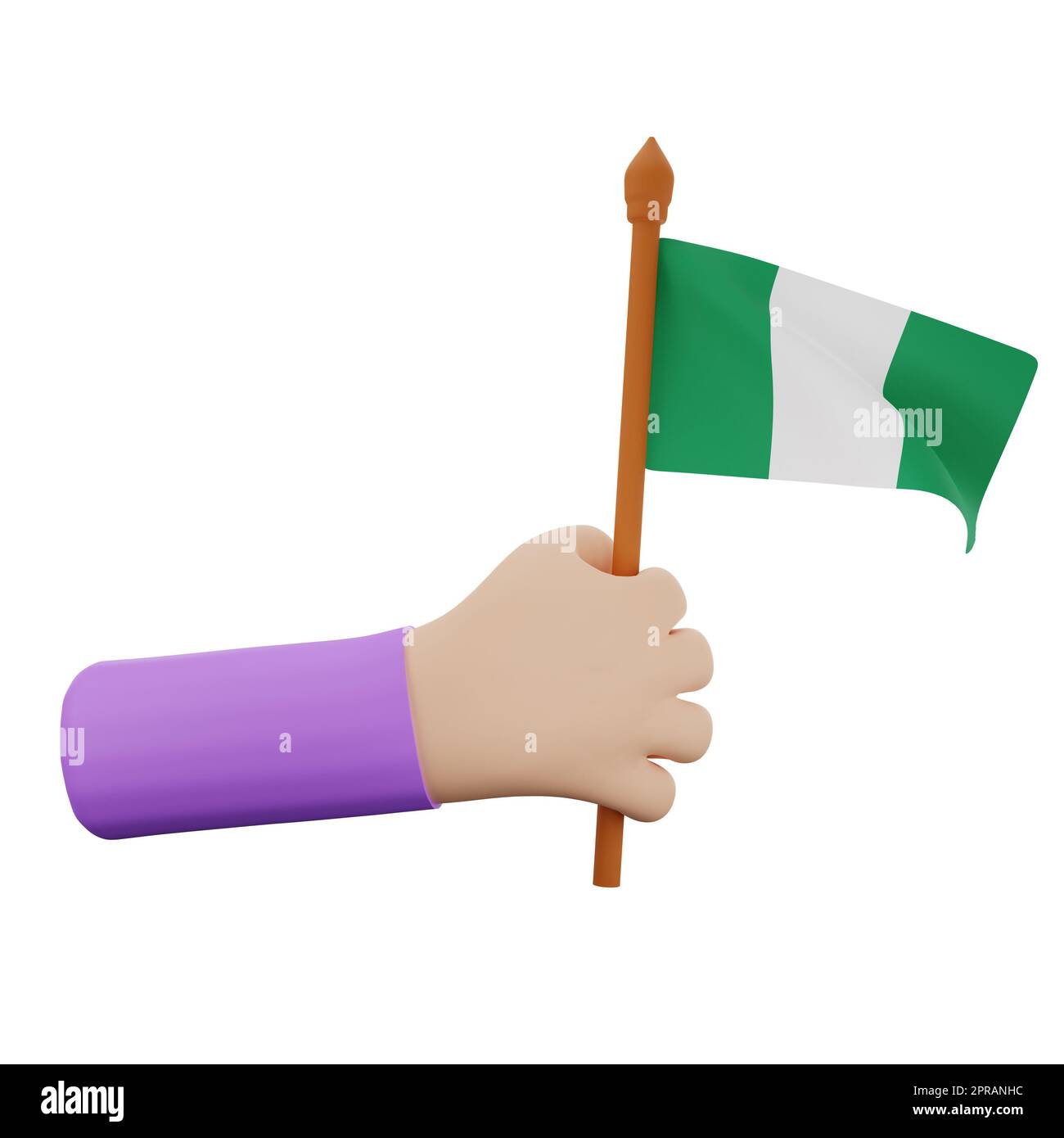 3d rendering hand with nigeria national day concept Stock Photo - Alamy