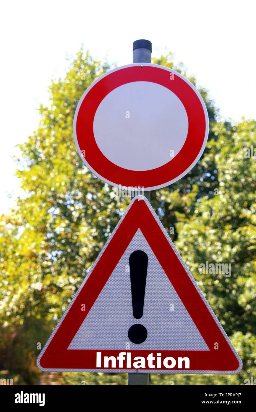 Inflation road sign hi-res stock photography and images - Alamy