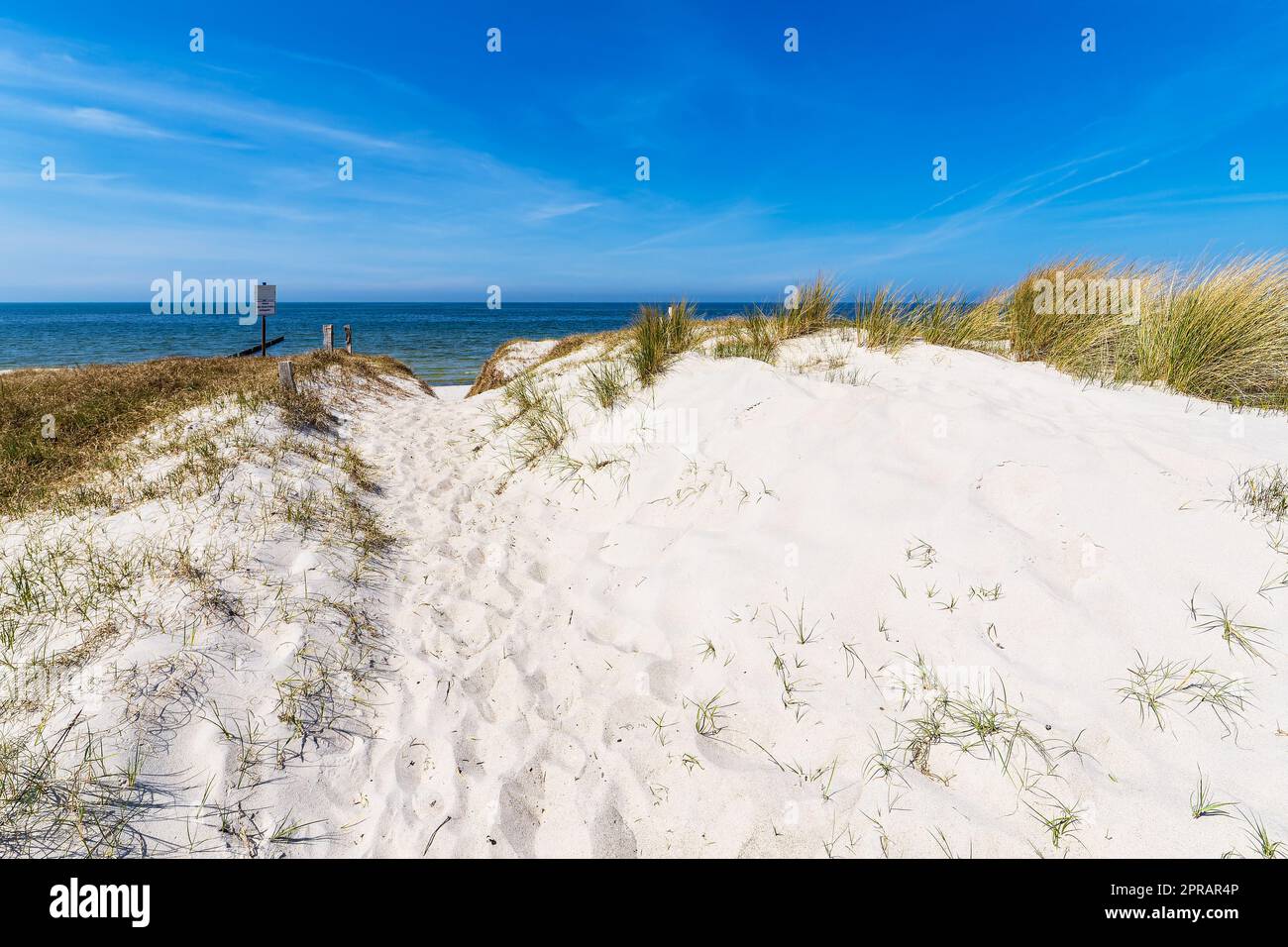 Beach and dunes in Neuendorf on the island Hiddensee, Germany Stock ...