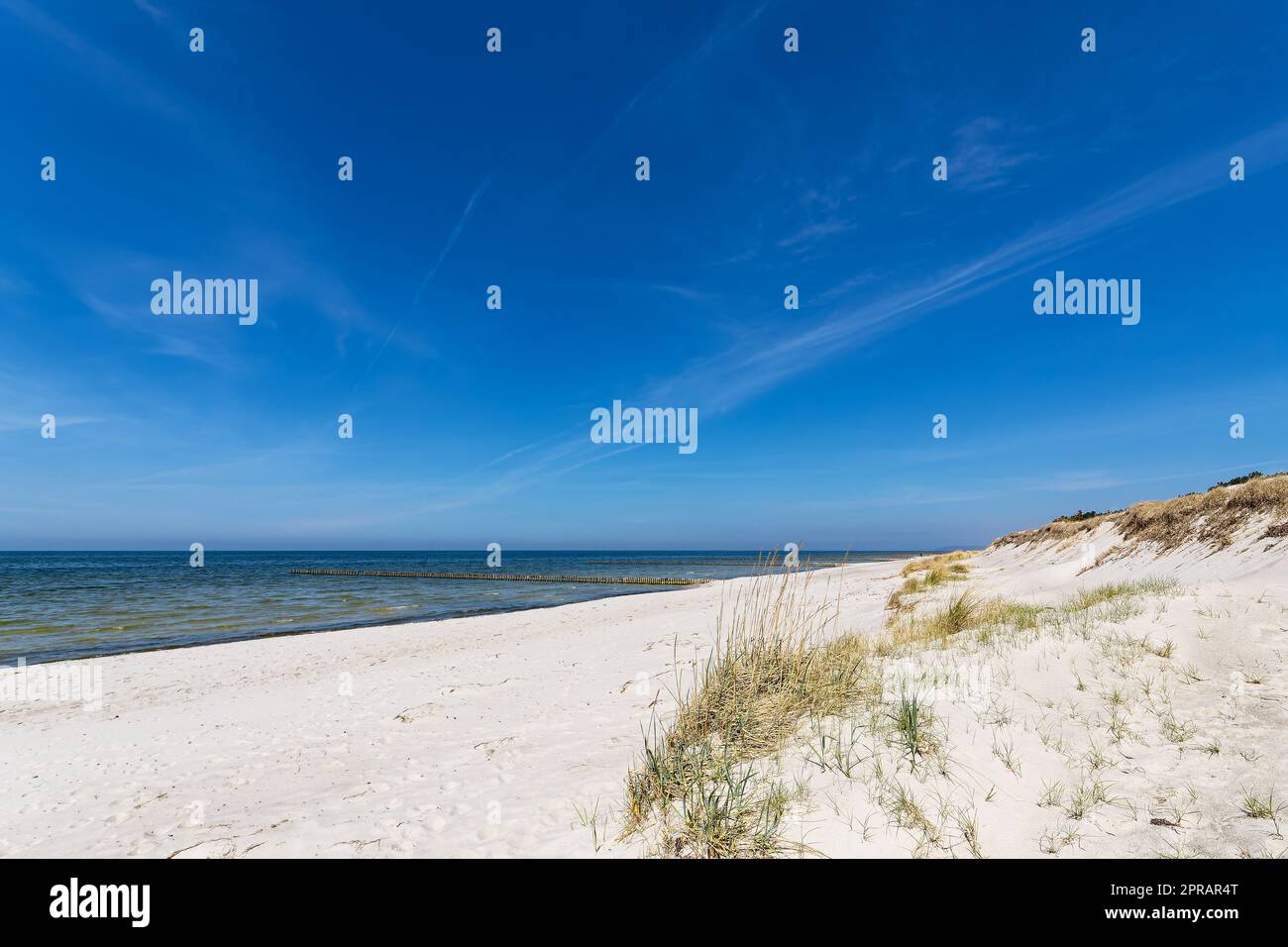 Beach and dunes in Neuendorf on the island Hiddensee, Germany Stock ...