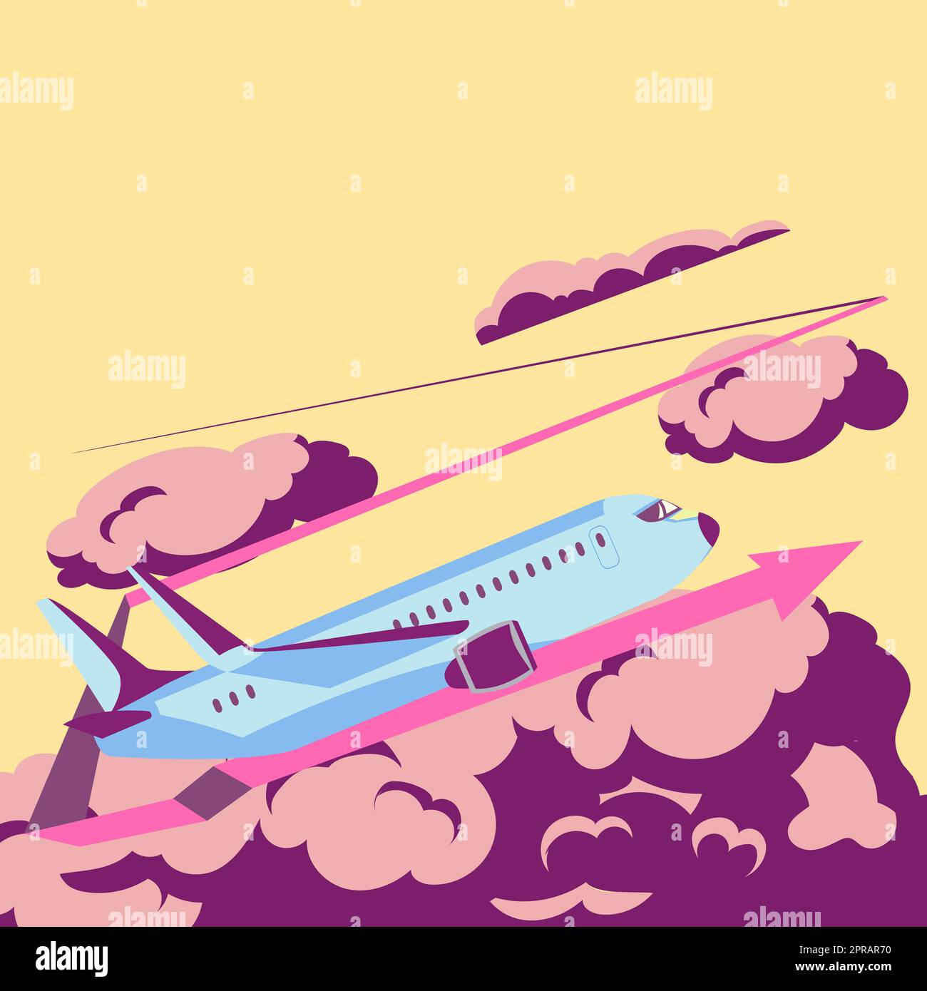 Plane Taking Off Leaving Arrow Behind And Presenting Important Message ...