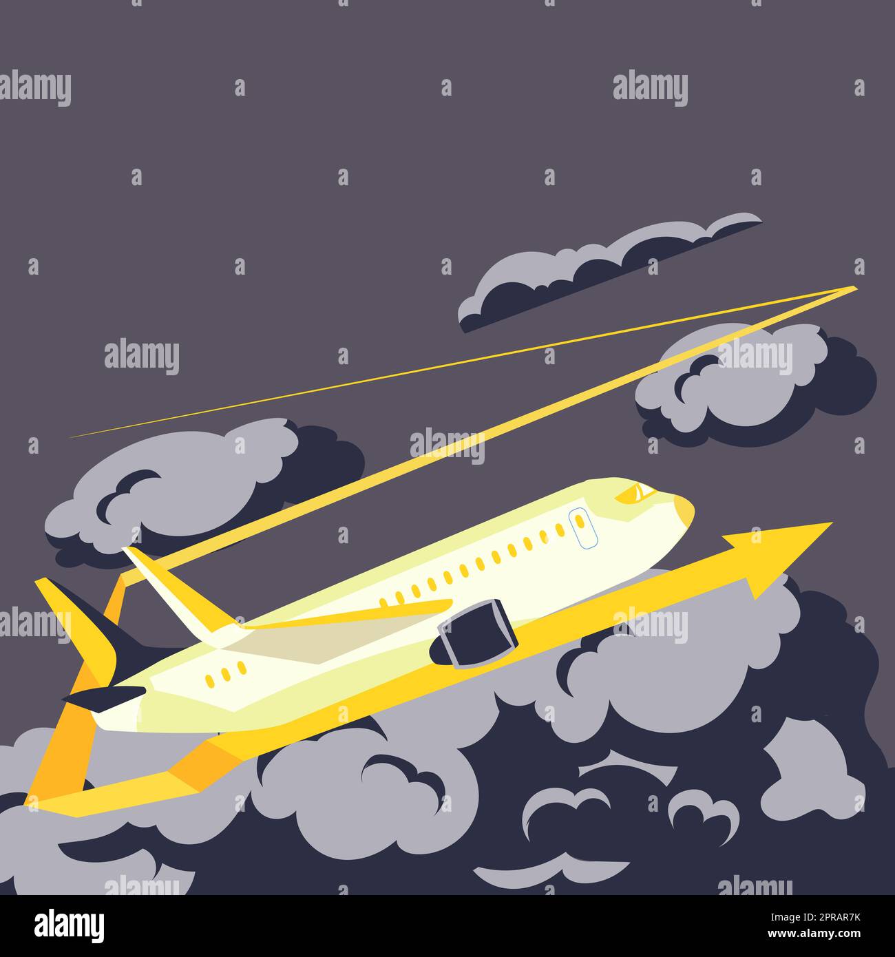 Plane Taking Off Leaving Arrow Behind And Presenting Important Message ...