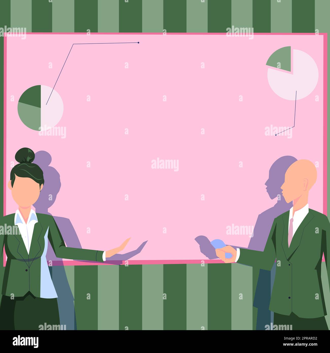 Man And Woman In Suits Presenting Important Informations On ...