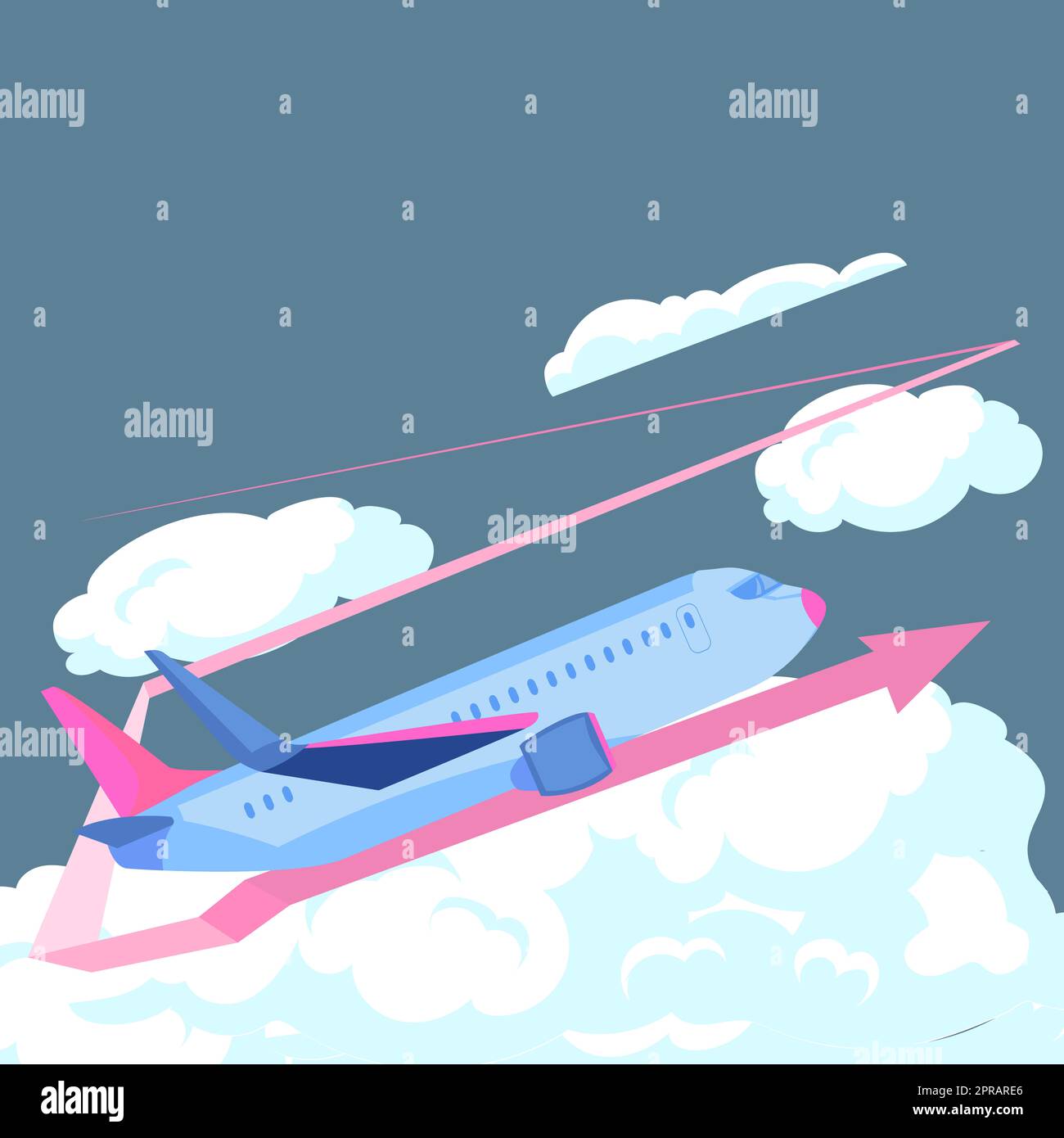 Plane Taking Off Leaving Arrow Behind And Presenting Important Message ...