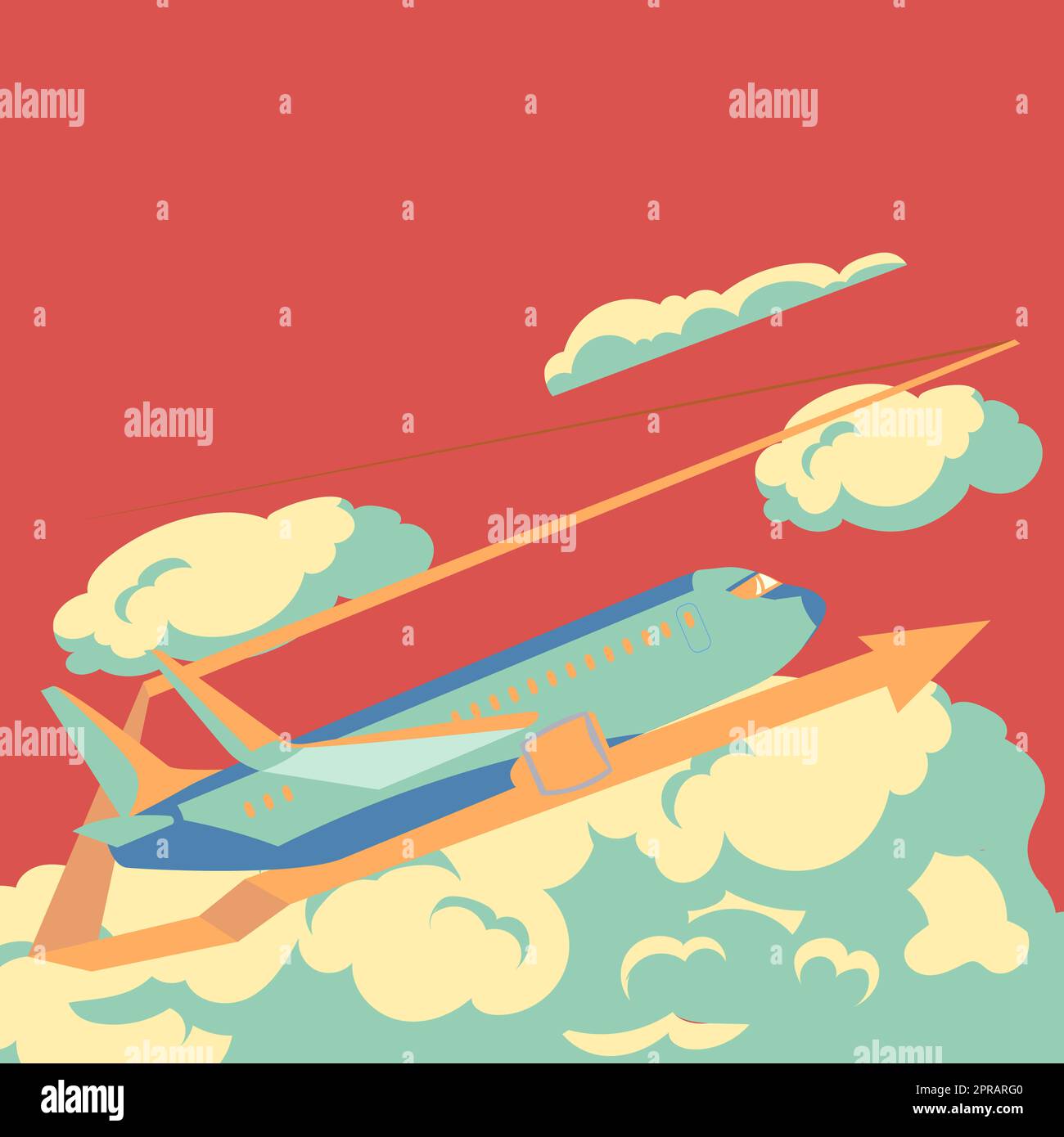 Plane Taking Off Leaving Arrow Behind And Presenting Important Message ...