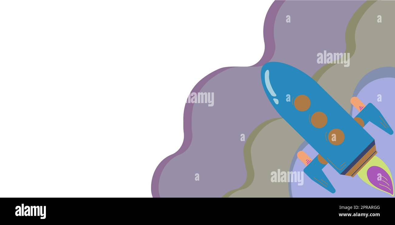 Rocket Taking Off Leaving Fire Behind And Presenting Important Message ...