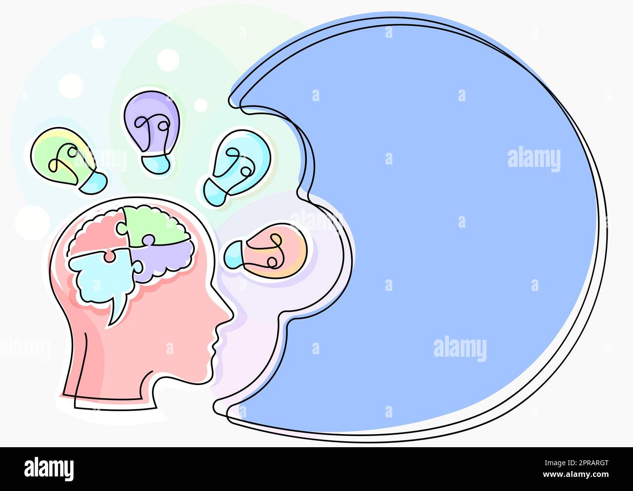 Man With Puzzled Brain Thinking New Brilliant Ideas Shown On ...