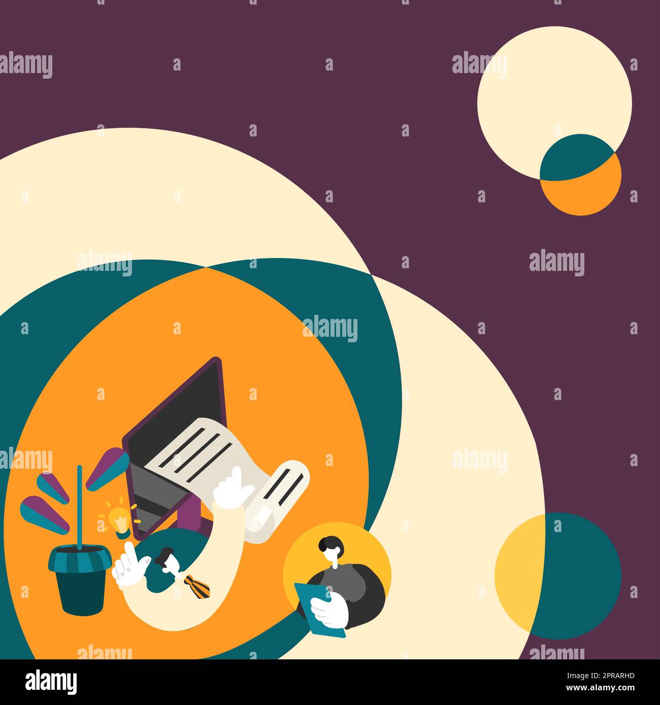 Businessman Thinking About New Ideas And Copying File, Businesswoman ...