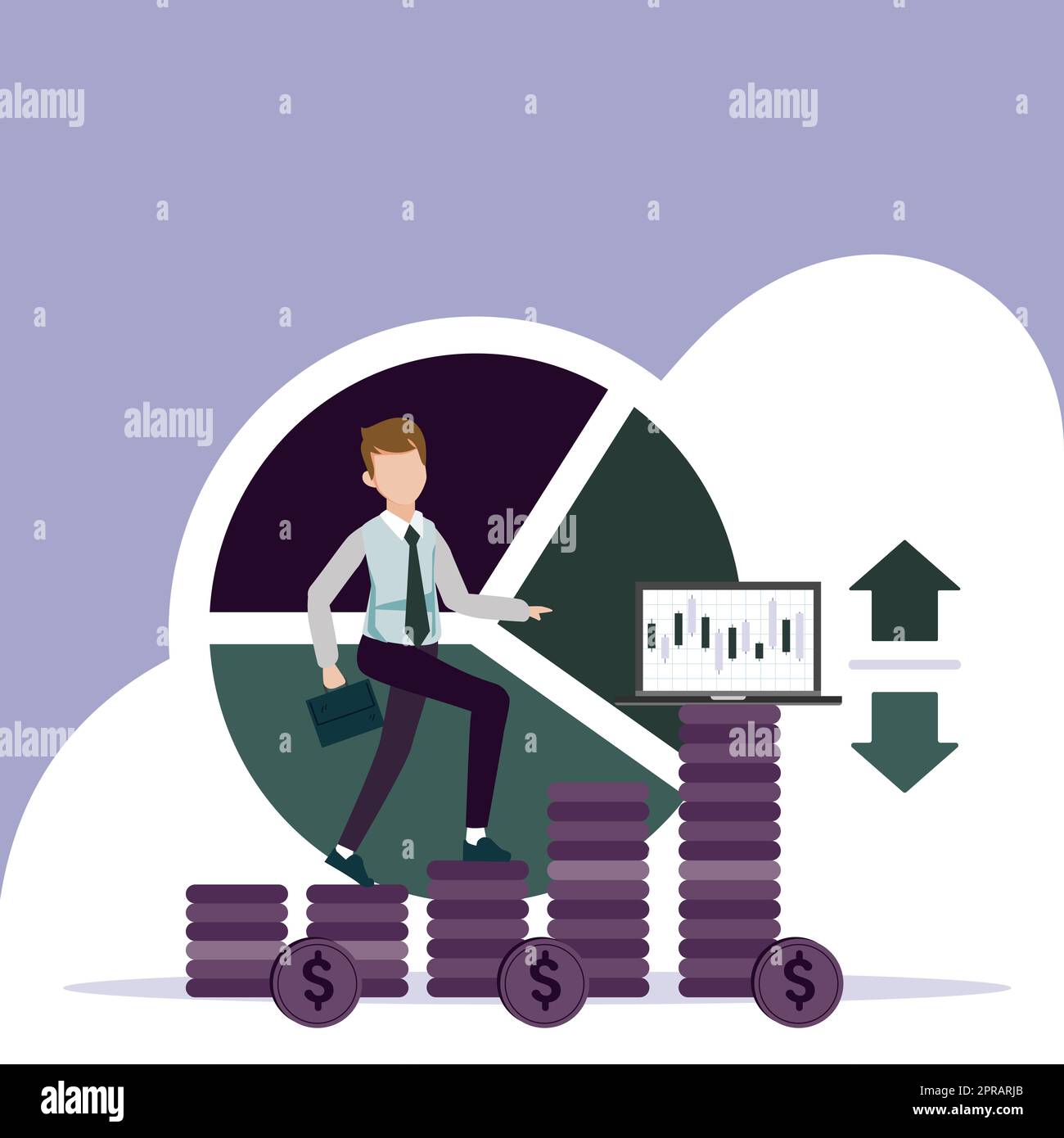 Cartoon man climbing stairs hi-res stock photography and images - Alamy