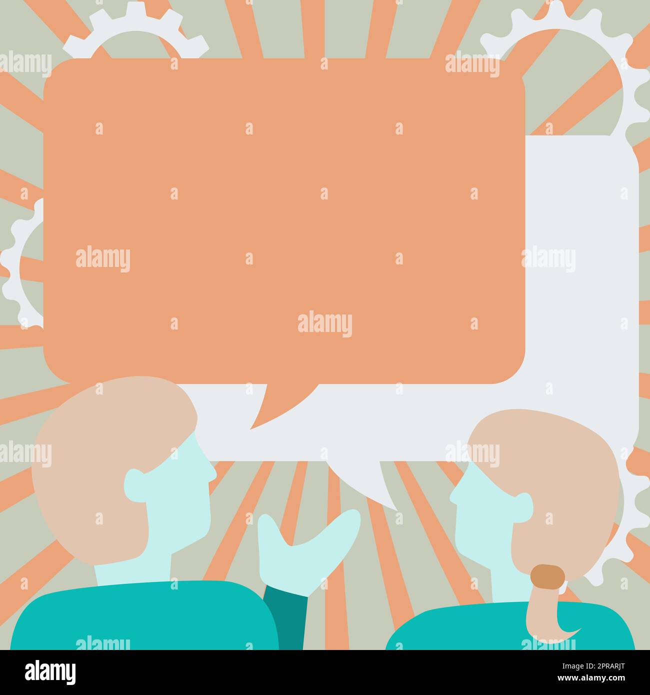 Couple Speaking On Technical Plans With Two Overlaping Speach Clouds On ...