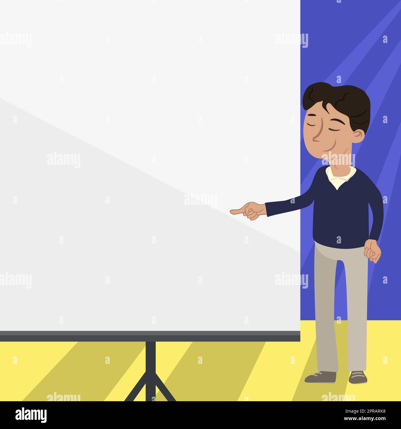 Businessman Pointing Finger Empty Drawboard Representing Planning ...