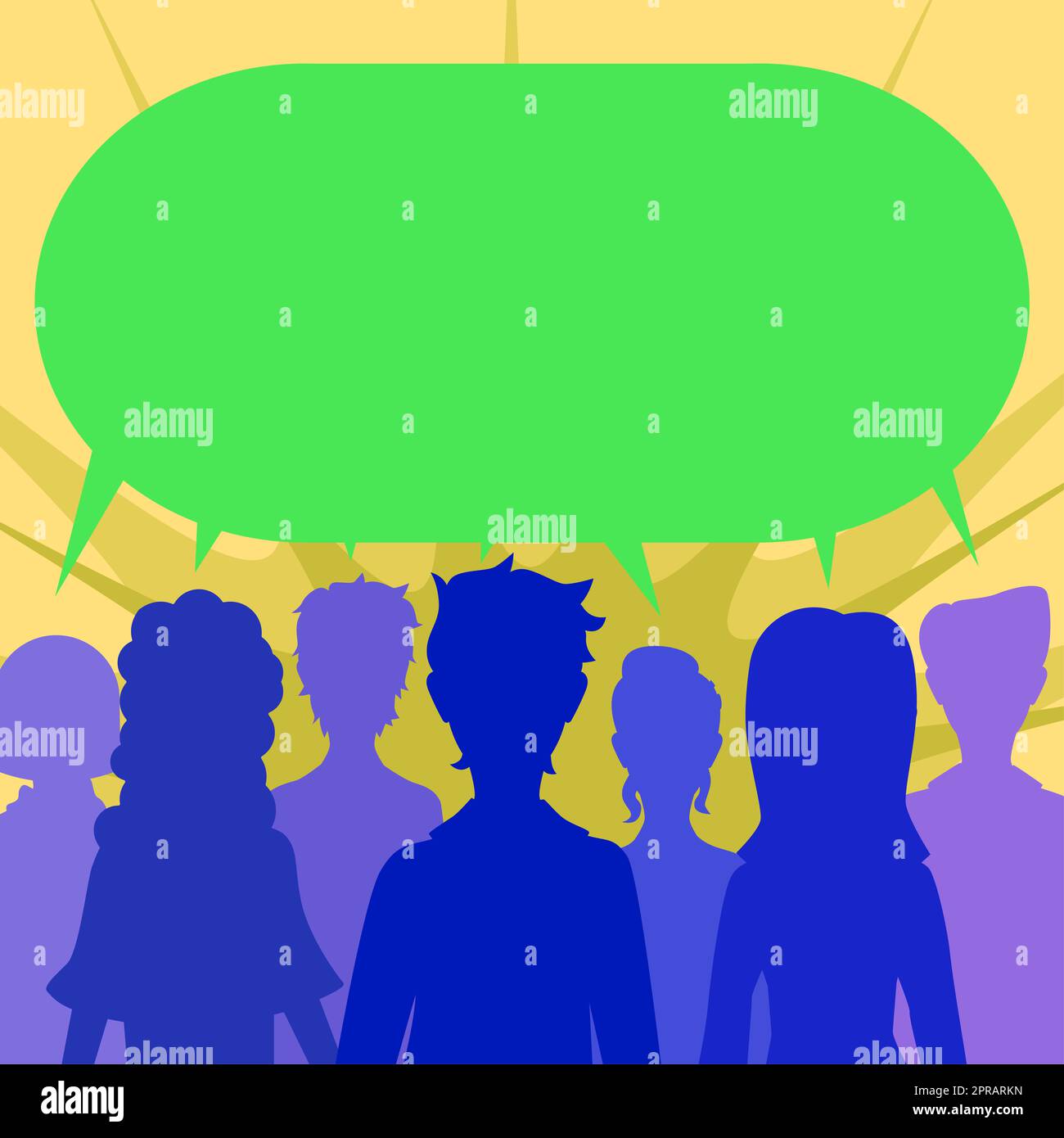 Group Of People Sharing Important Informations In Speech Bubble ...