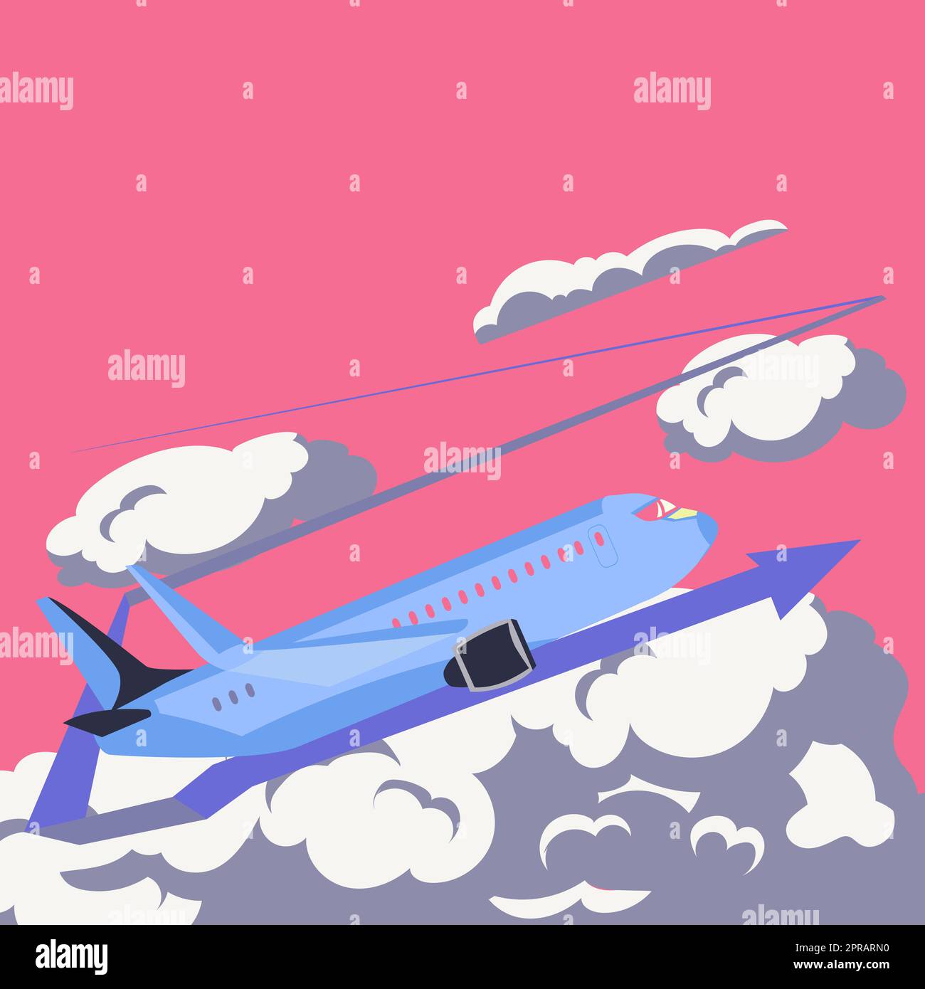 Plane Taking Off Leaving Arrow Behind And Presenting Important Message ...