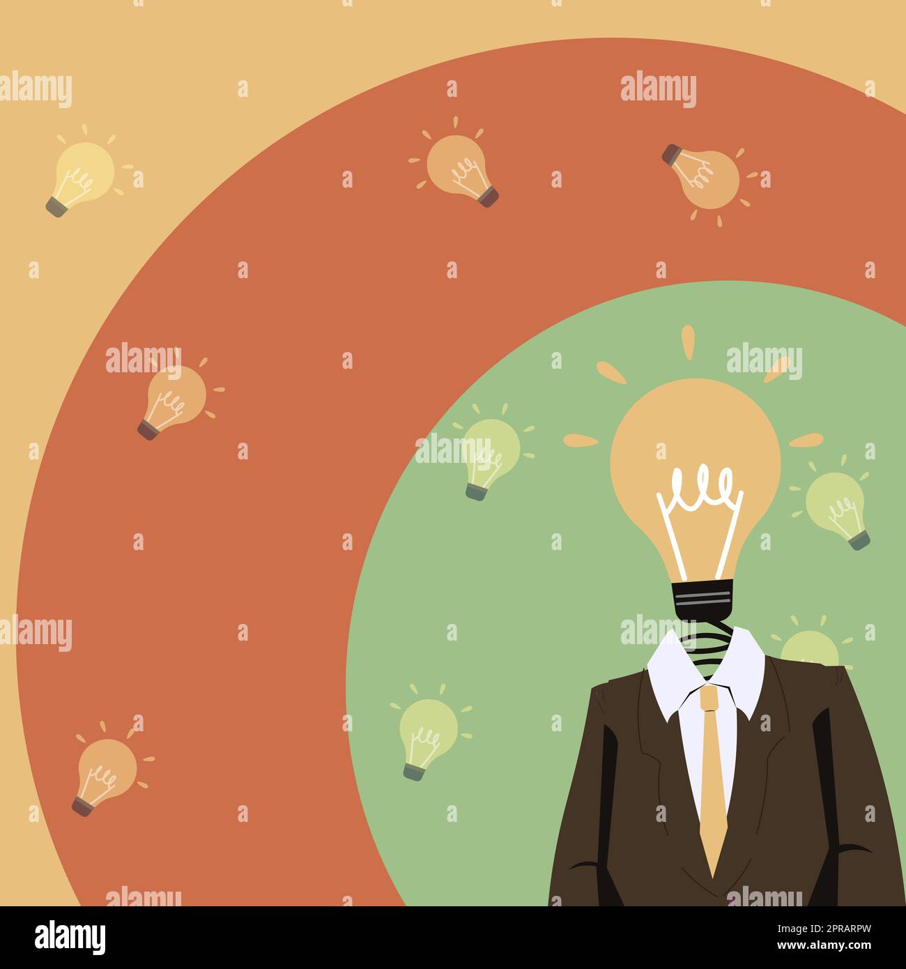 Head With Illuminated Light Bulb With Showing Technology Ideas. Glowing ...