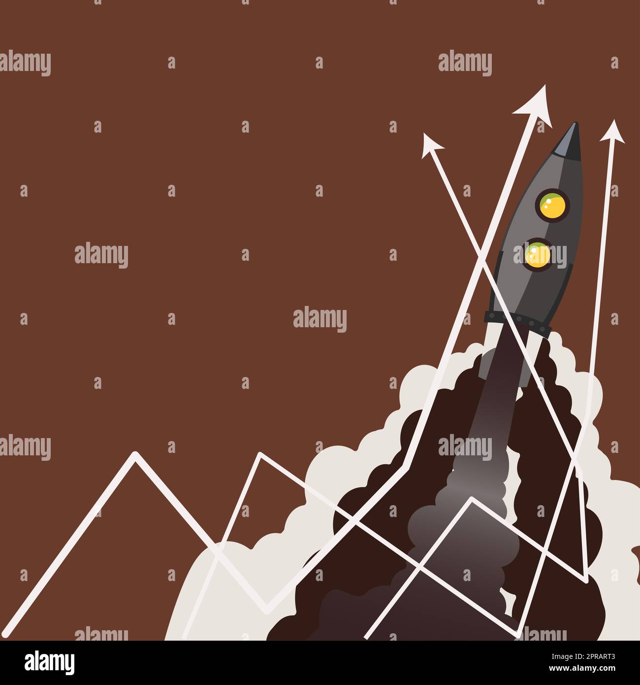 Rocket Taking Off Leaving Fire Behind And Presenting Important Message ...