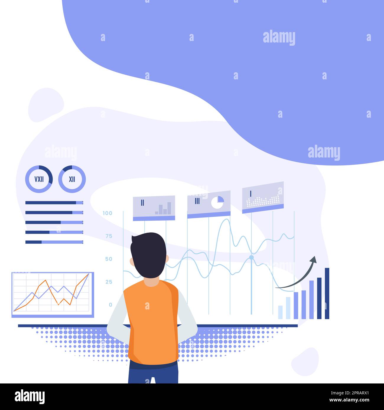 Businessman Looking At A Chart And Presenting Crucial Graphs And Charts ...