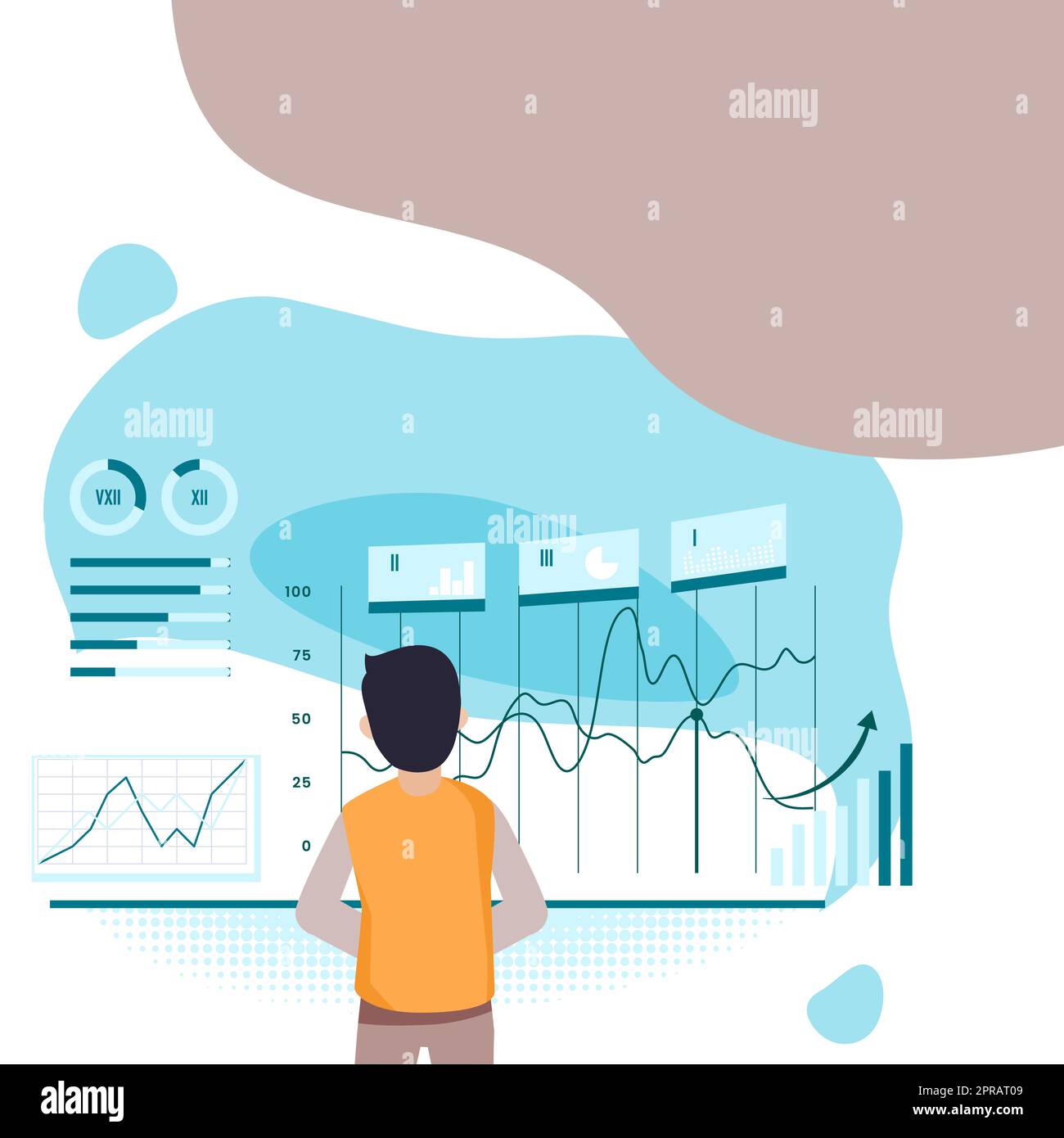 Businessman Looking At A Chart And Presenting Crucial Graphs And Charts ...