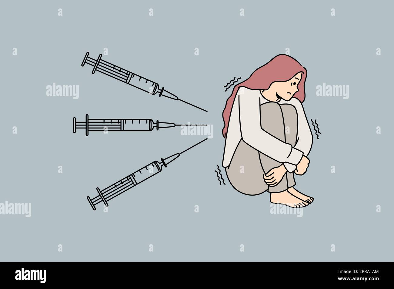 Unhappy Scared Woman Feeling Terrified With Injections Unwell Anxious