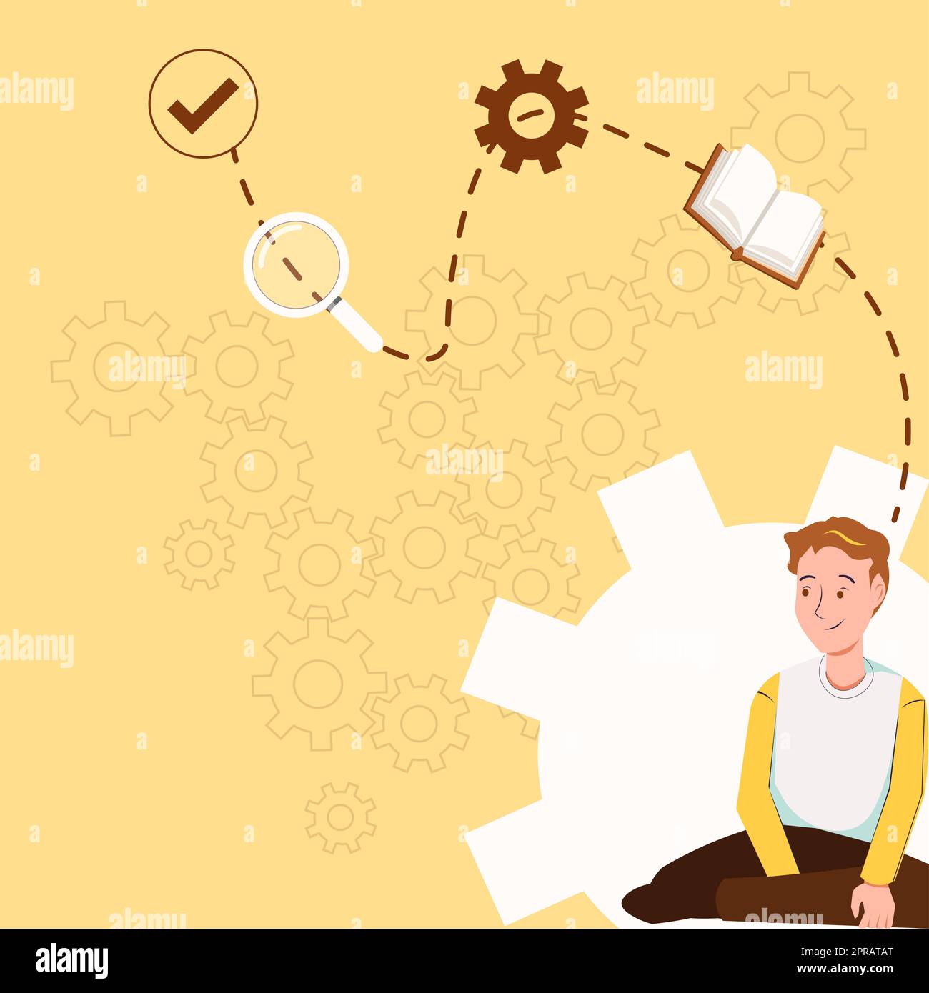 Sitting Man Thinking New Ideas. Businessman Reasoning Recent Concepts ...