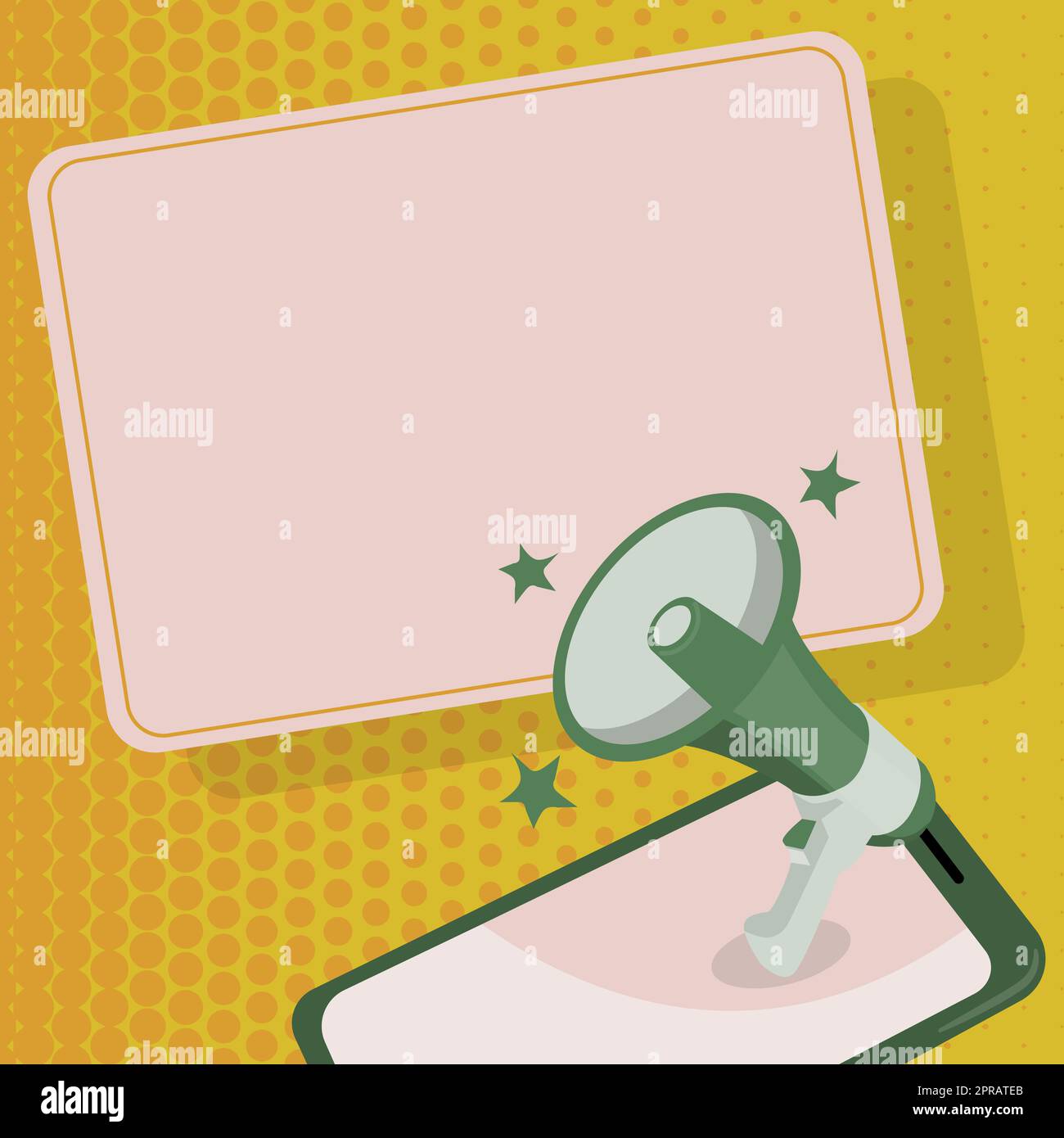 Megaphone Displaying Important Message. Object Announcing News Bulletin ...