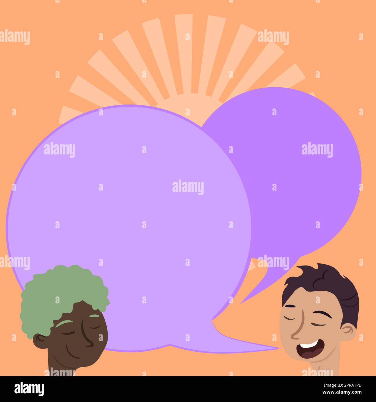 Happy Friends Drawing Standing Talking To Each Other With Speech ...