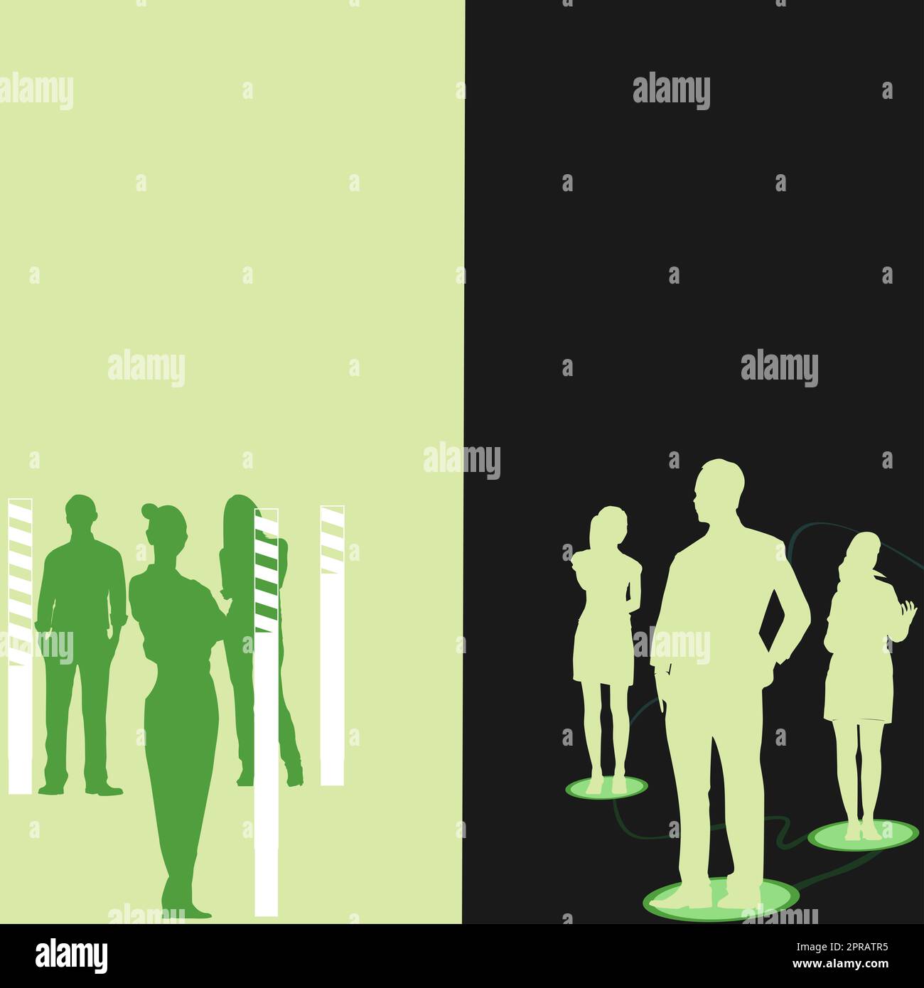 Two Teams Standing Discussing New Different Ideas Together. Business ...