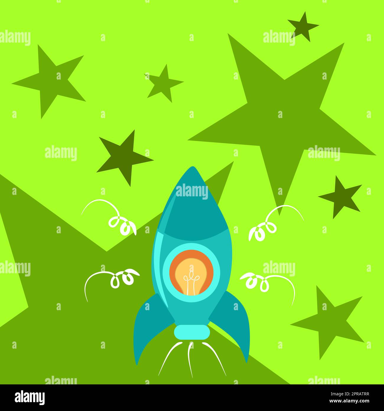 Rocket Taking Off Leaving Fire Behind And Presenting Important Message ...