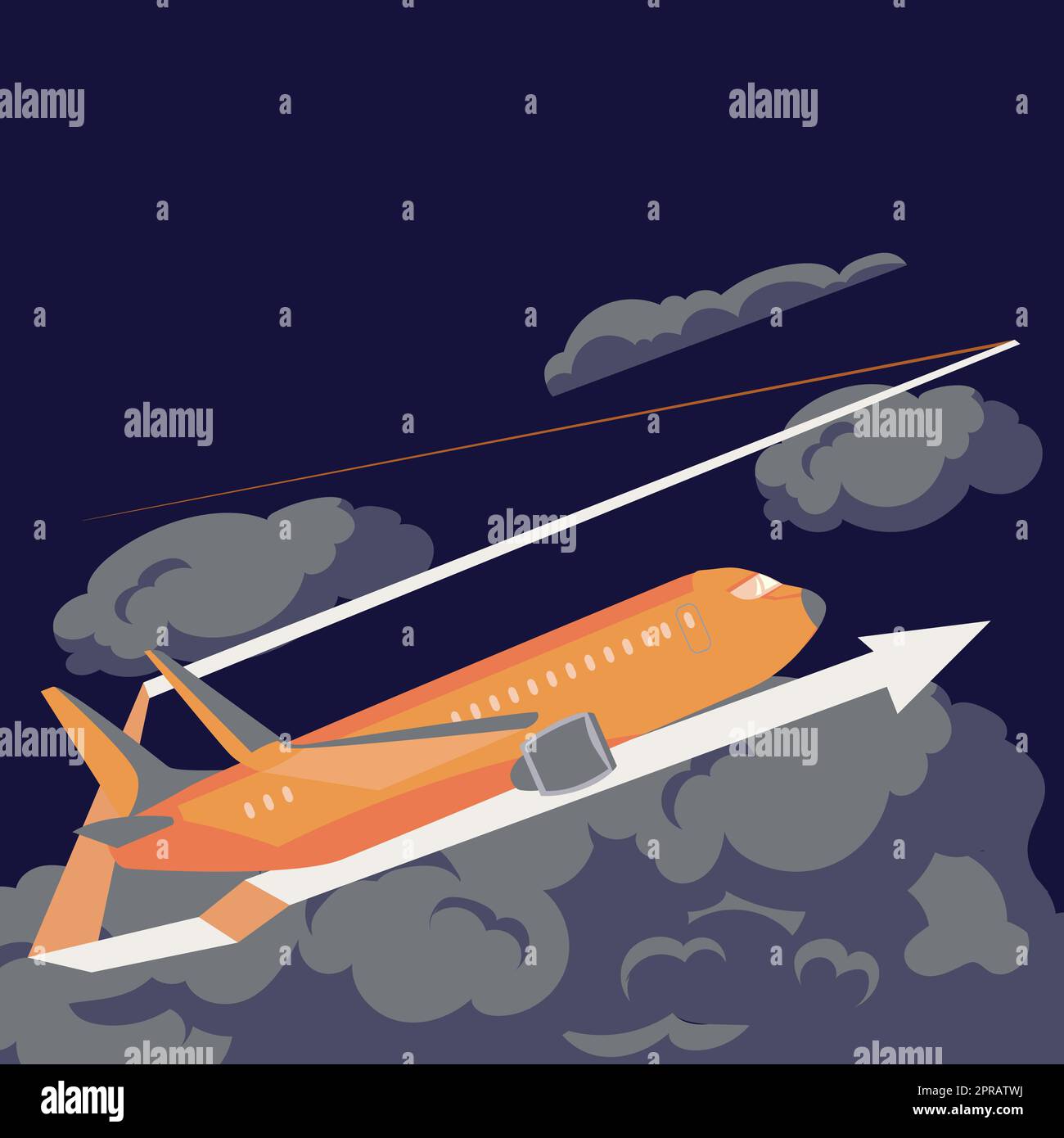 Plane Taking Off Leaving Arrow Behind And Presenting Important Message ...