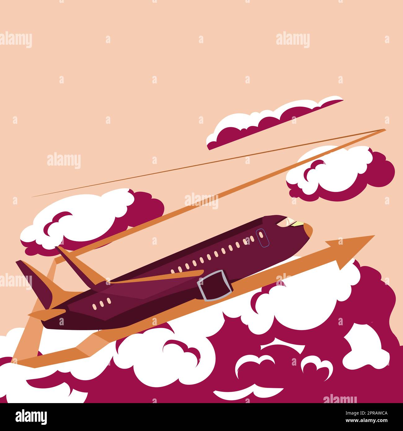 Plane Taking Off Leaving Arrow Behind And Presenting Important Message ...