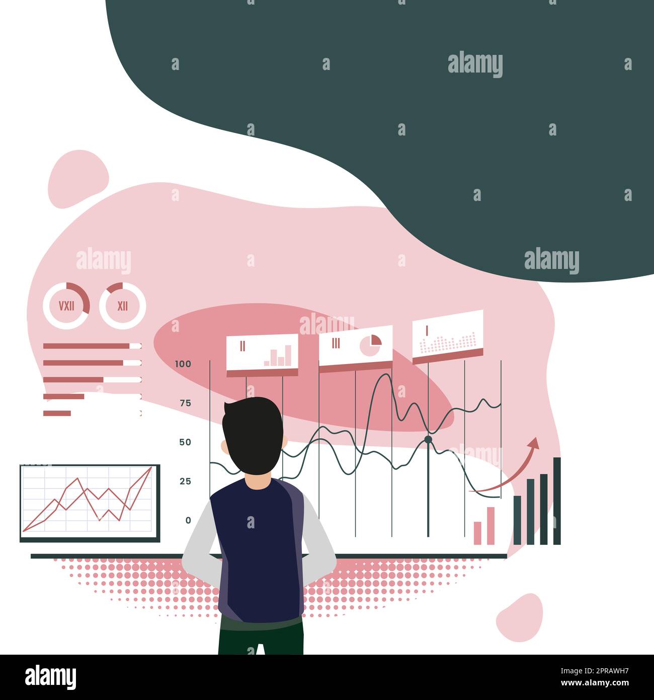 Businessman Looking At A Chart And Presenting Crucial Graphs And Charts ...