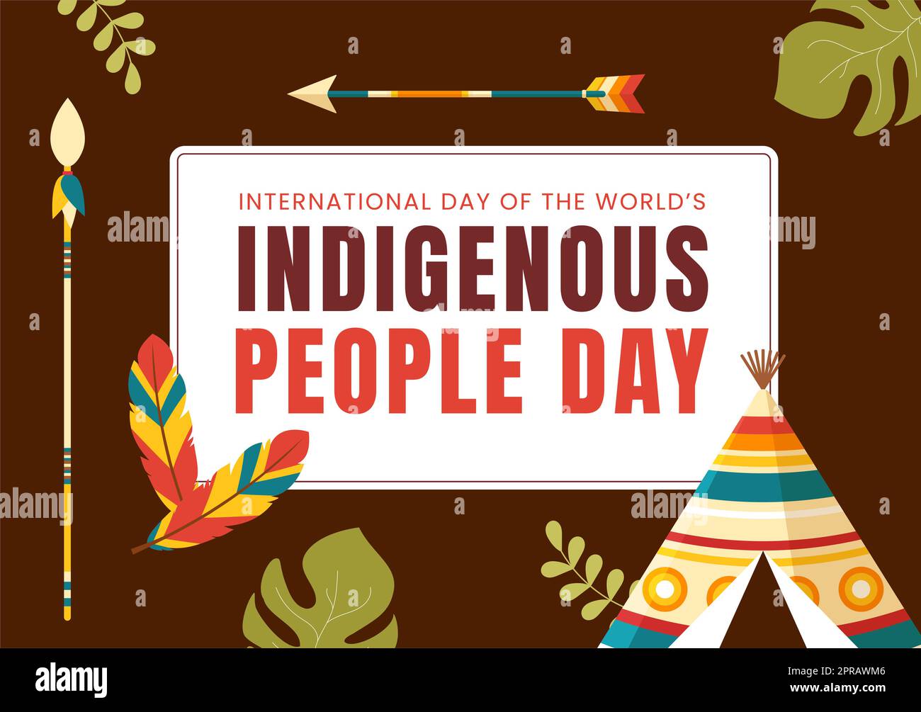 Worlds Indigenous Peoples Day on August 9 Hand Drawn Cartoon Flat ...