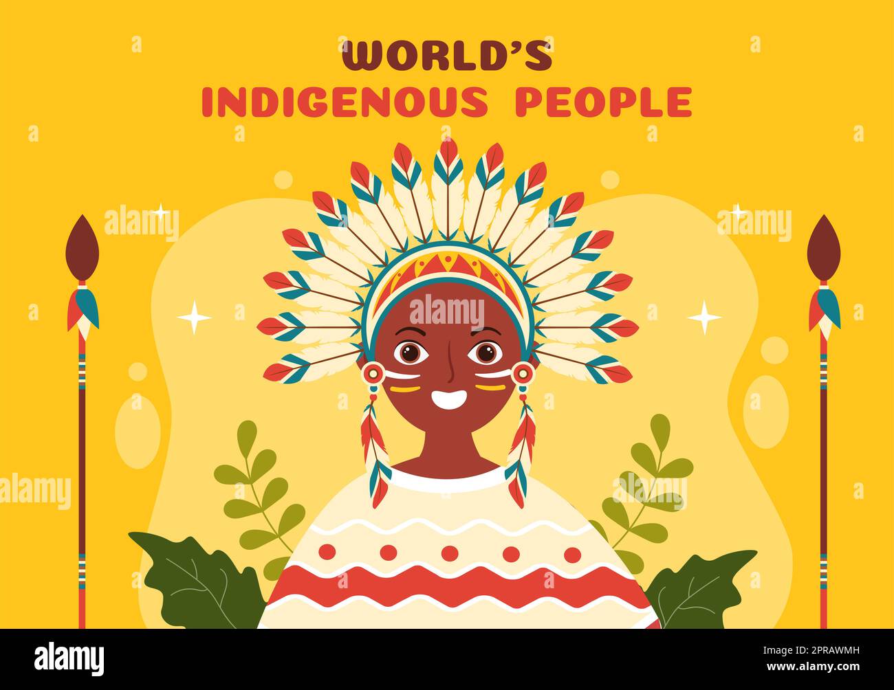 Worlds Indigenous Peoples Day on August 9 Hand Drawn Cartoon Flat ...