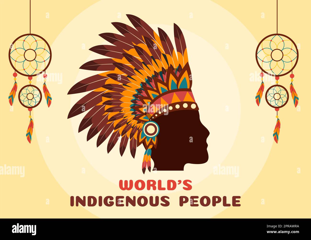 Worlds Indigenous Peoples Day on August 9 Hand Drawn Cartoon Flat ...