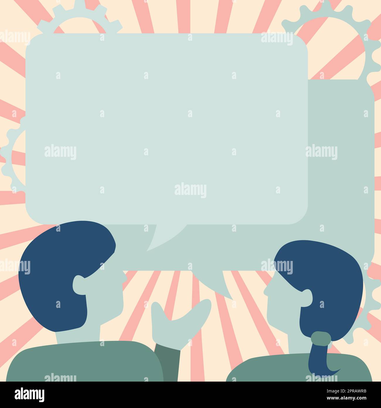 Couple Speaking On Technical Plans With Two Overlaping Speach Clouds On ...