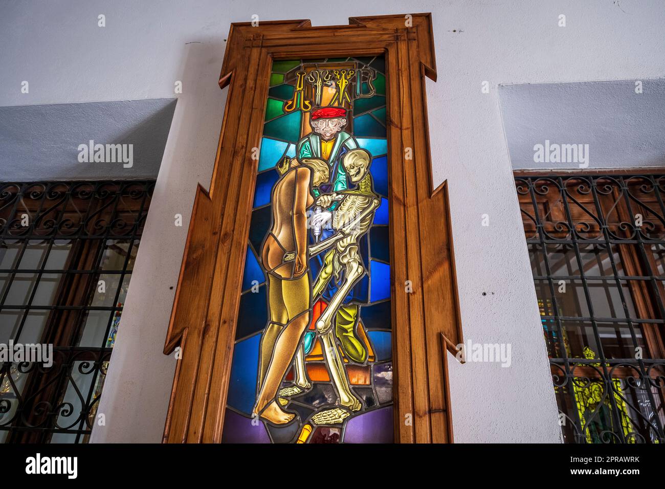 Stained glass on display at the Museo del Vidro y Cristal (Museum of ...