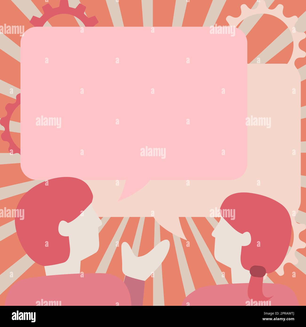 Couple Speaking On Technical Plans With Two Overlaping Speach Clouds On ...