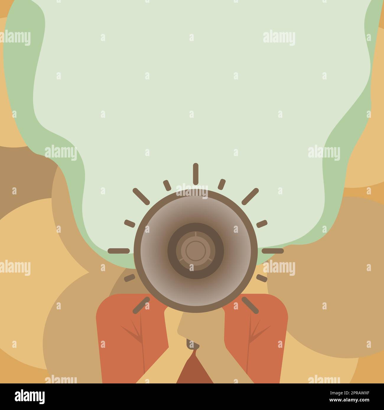 Woman Talking Through Megaphone Making New Announcement With Large ...