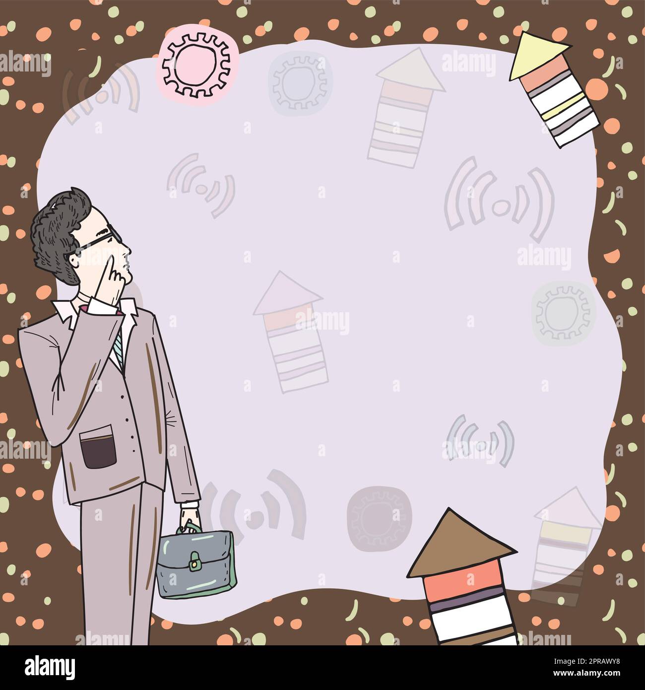 Professor In Suit Presenting Important Messages. Teacher With Glasses ...