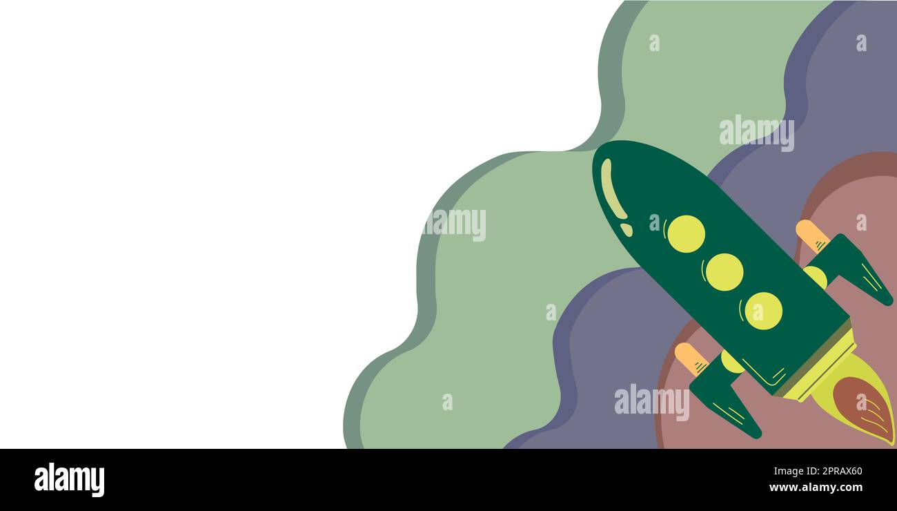 Rocket Taking Off Leaving Fire Behind And Presenting Important Message ...