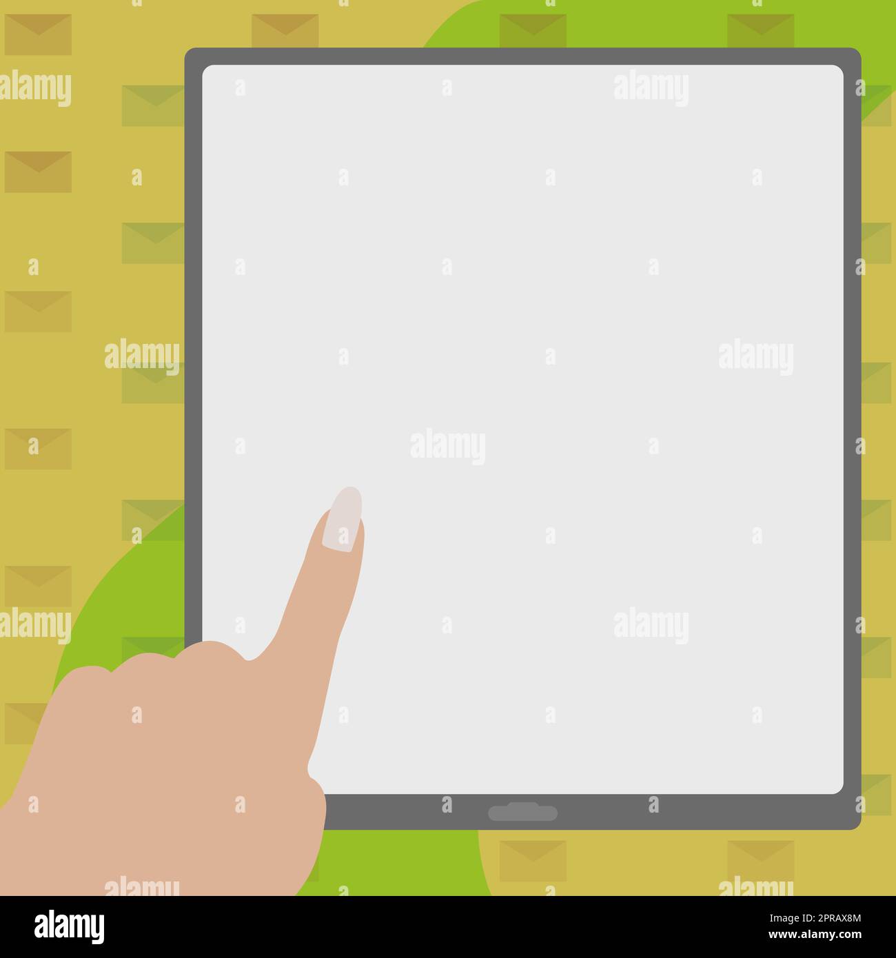 Pointing Finger Empty Screen Tablet Representing Planning Future ...