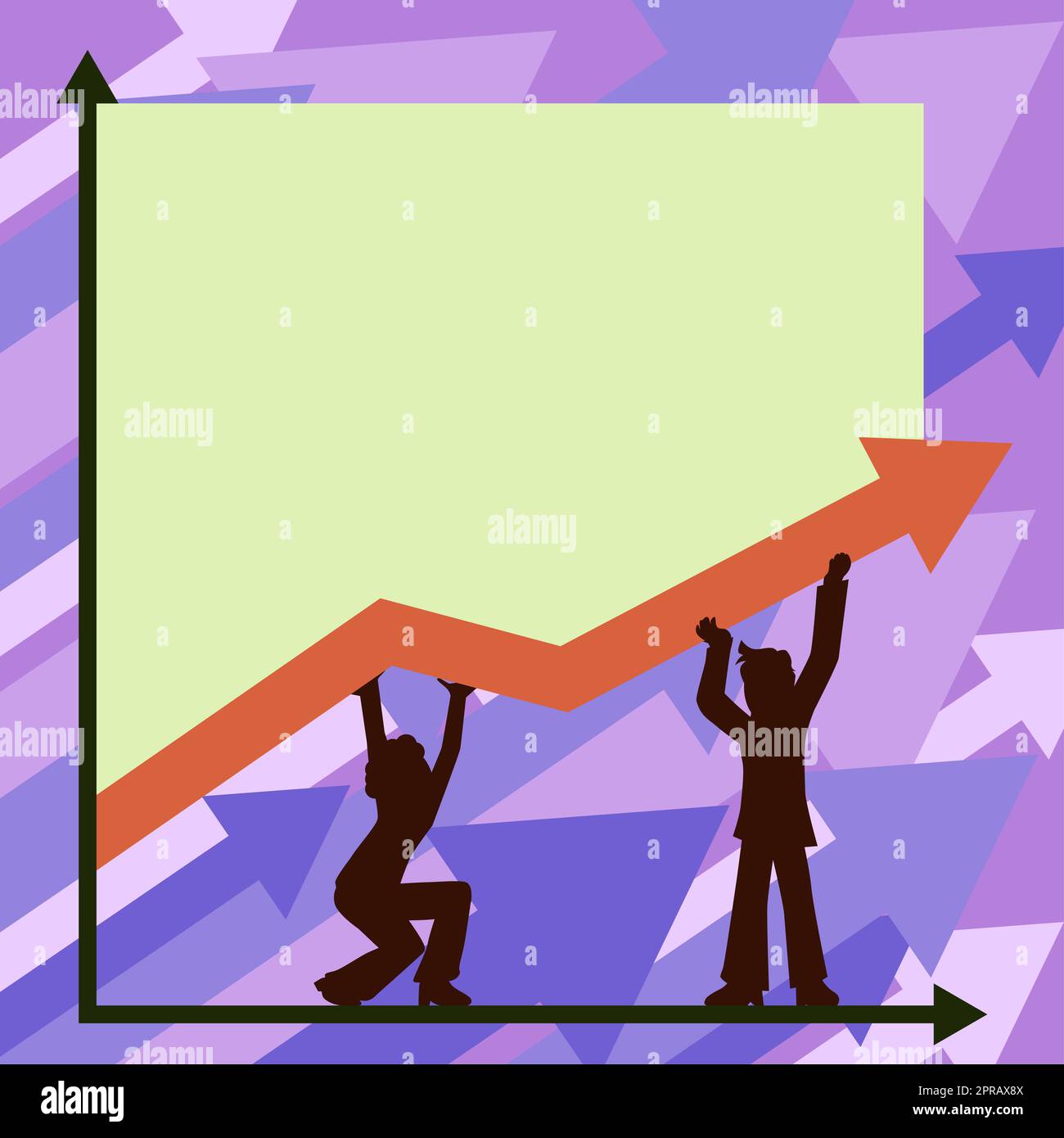 Man And Woman Holding Arrow And Presenting Important Messages. Business ...