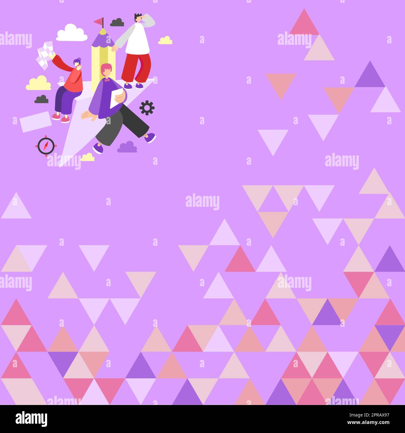 Three Employees Working Separate Assignments Together In The Clouds ...