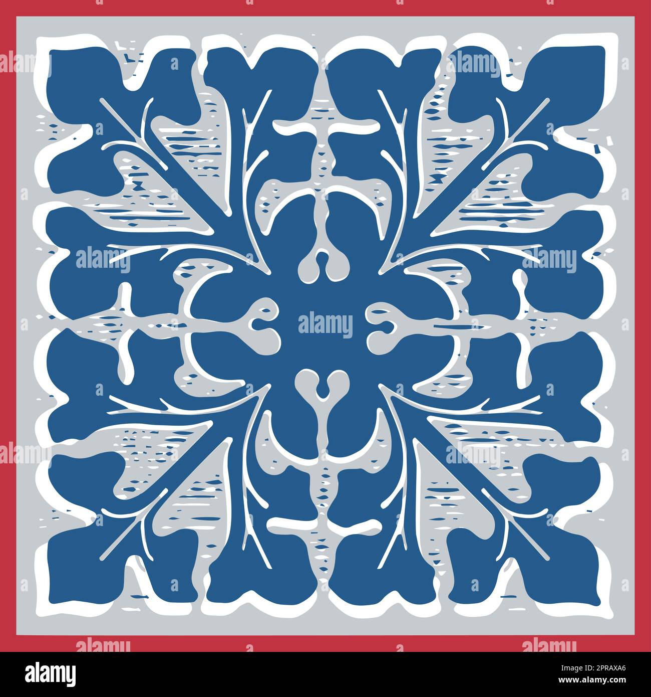 Abstract simple floral rosette in a square. Interior wall design ...